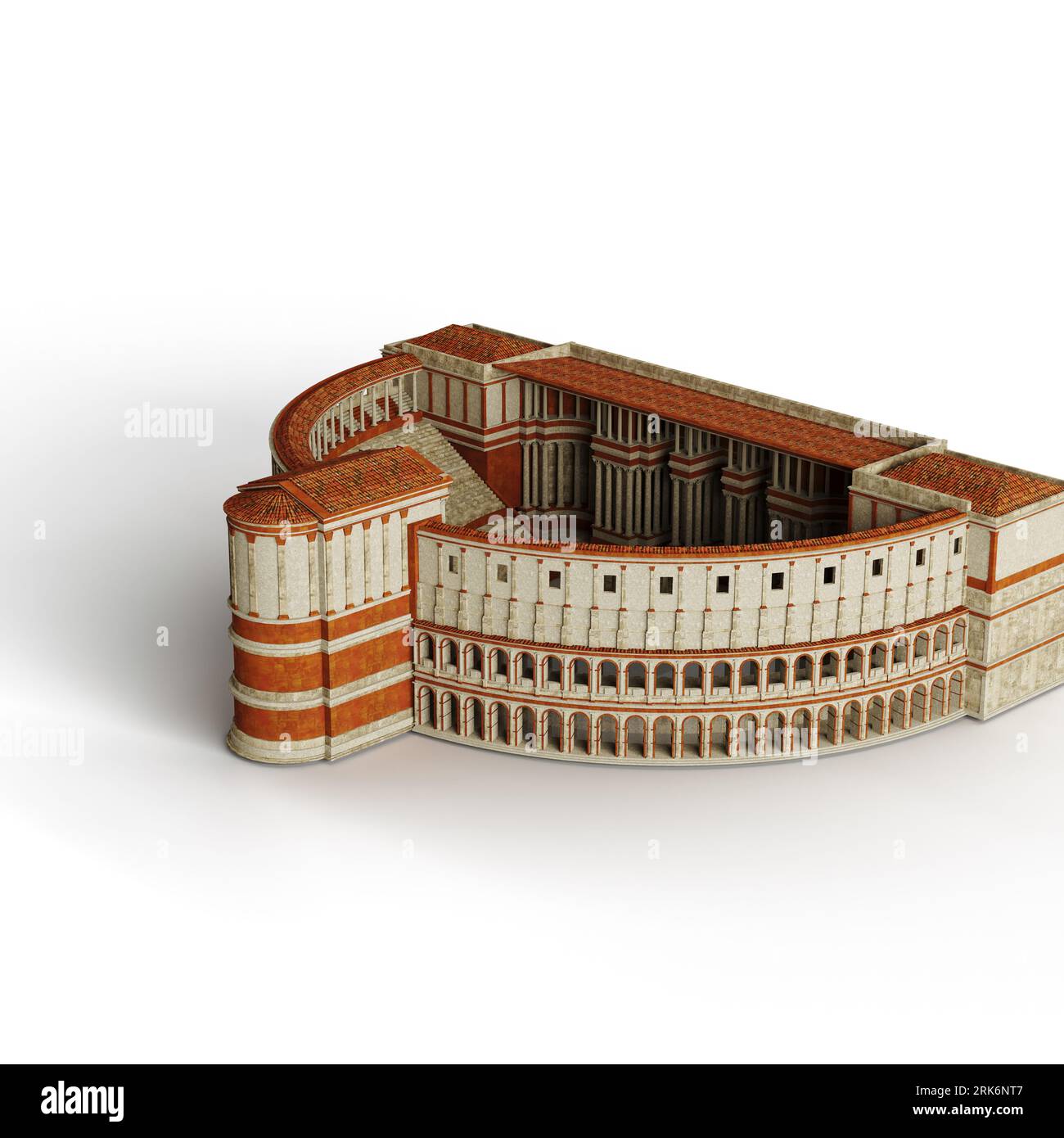 A 3D rendering of an amphitheater model isolated on a white background ...