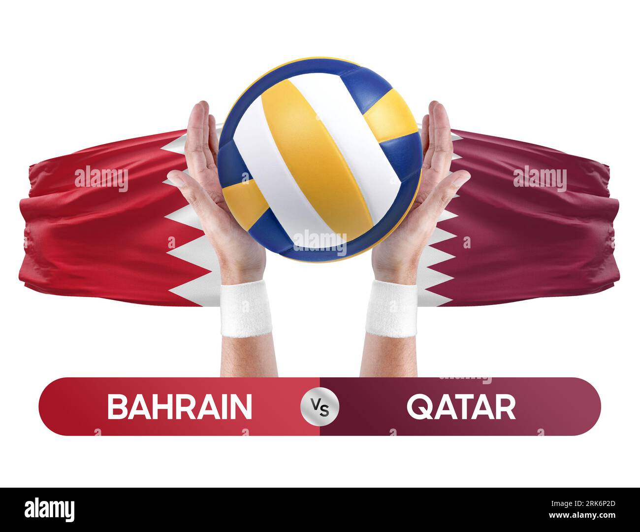 Bahrain vs Qatar national teams volleyball volley ball match ...
