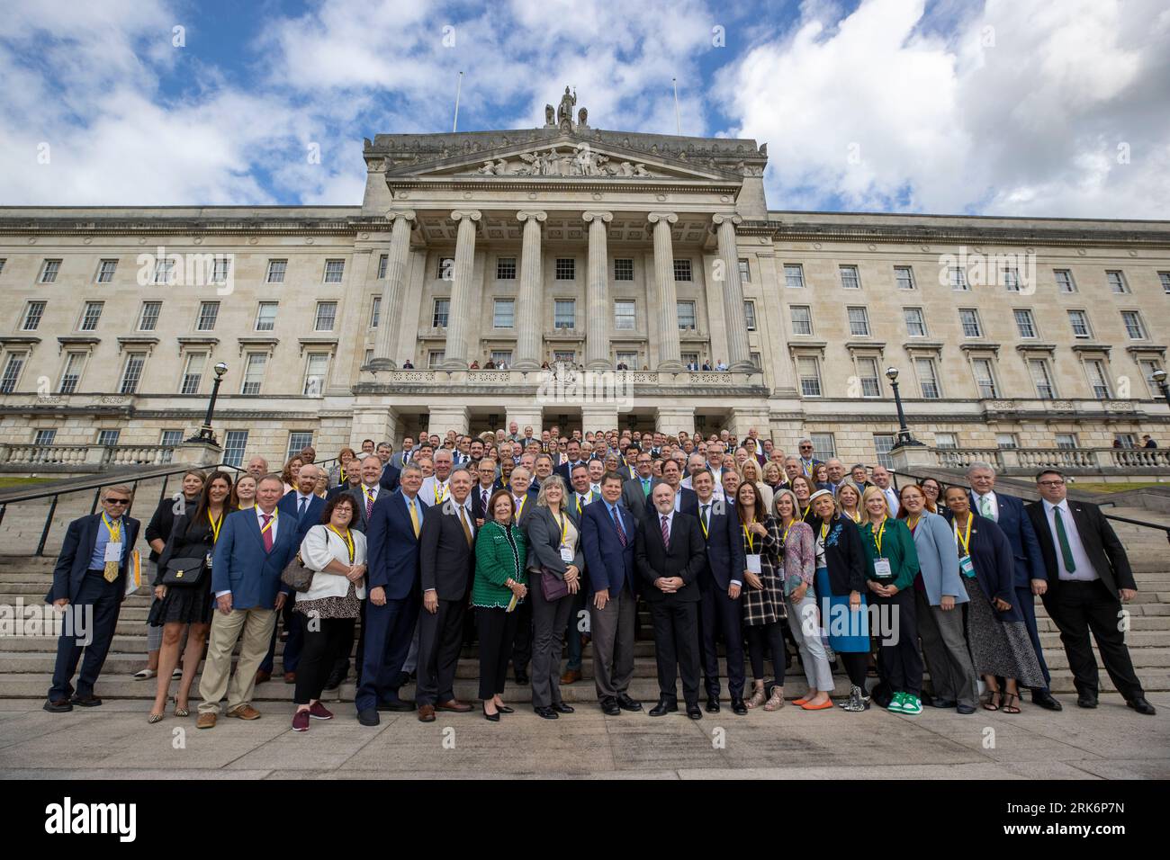 Northern Ireland Assembly Speaker Alex Maskey (centre right) with ...