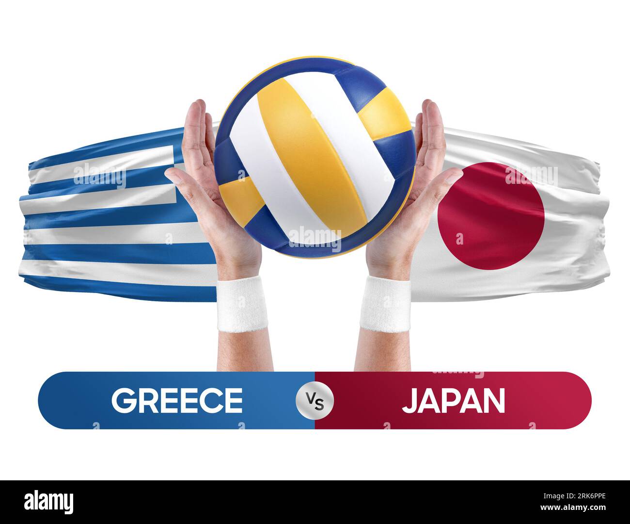 Greece vs Japan national teams volleyball volley ball match competition ...