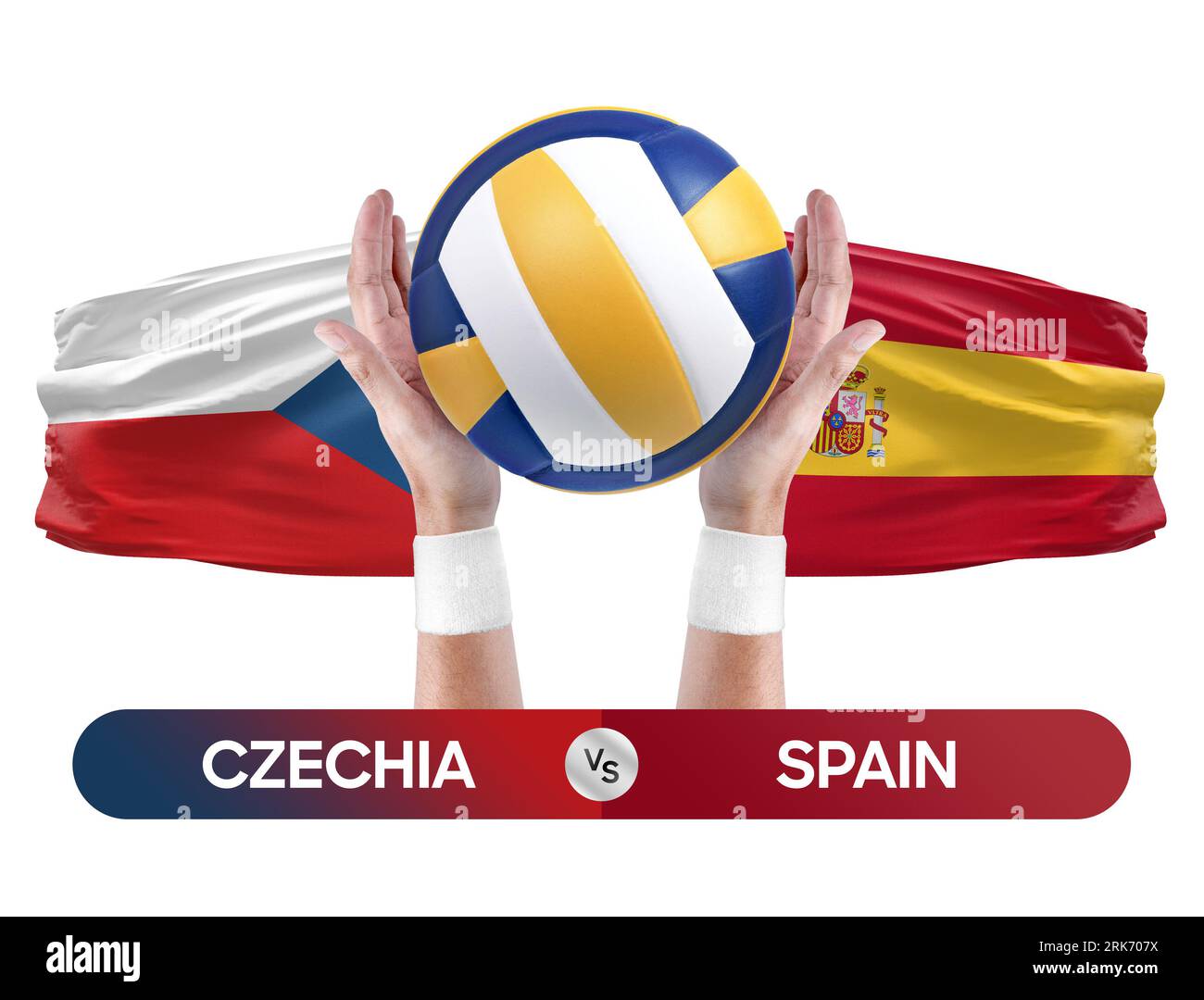 Czechia vs Spain national teams volleyball volley ball match ...