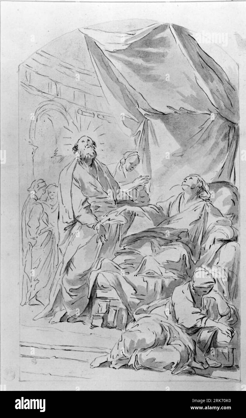 Petrus återuppväcker Tabitha by Pierre-Jacques Cazes Stock Photo - Alamy