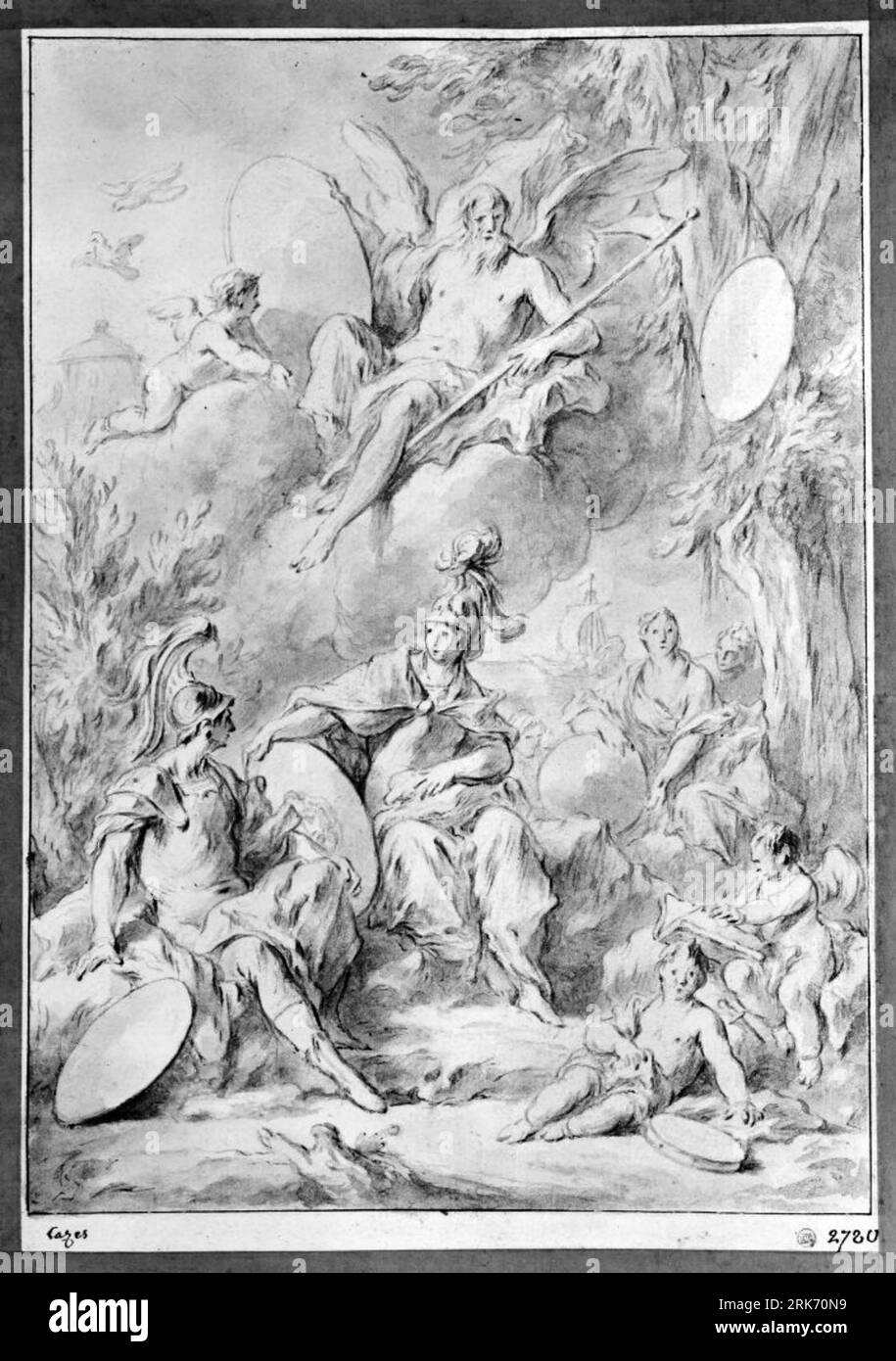 Allegori till Philip V av Spaniens ära by Pierre-Jacques Cazes Stock ...