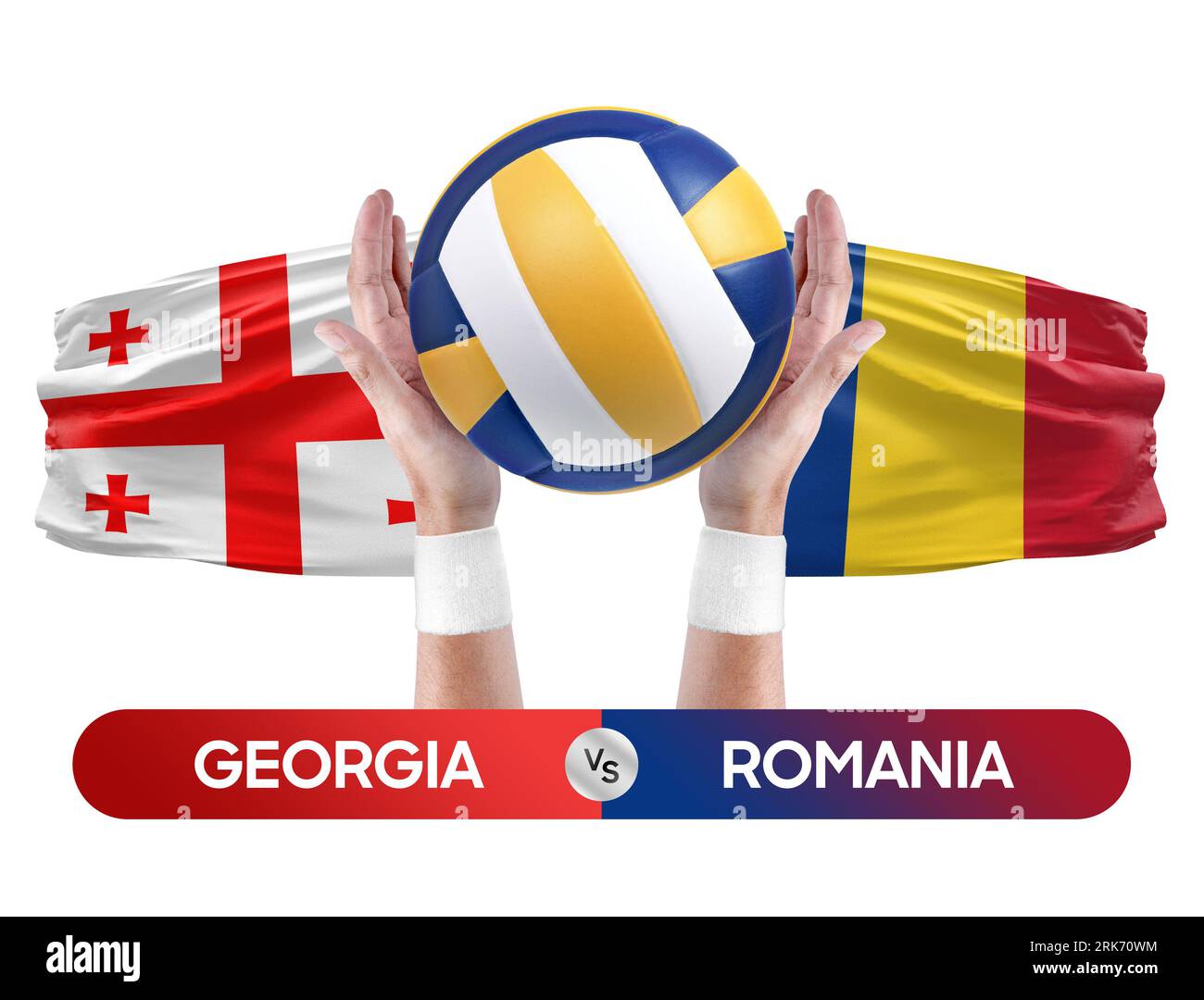 Georgia vs Romania national teams volleyball volley ball match ...