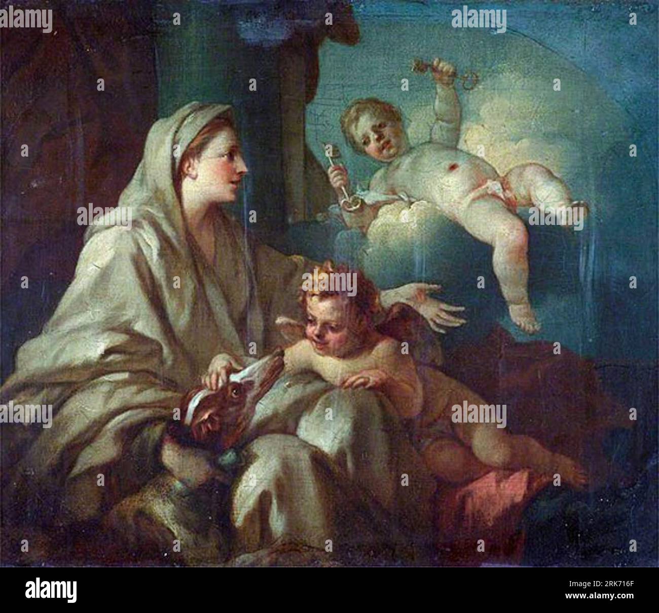 An Allegory: Fidelity circa 1700 by Pierre-Jacques Cazes Stock Photo ...