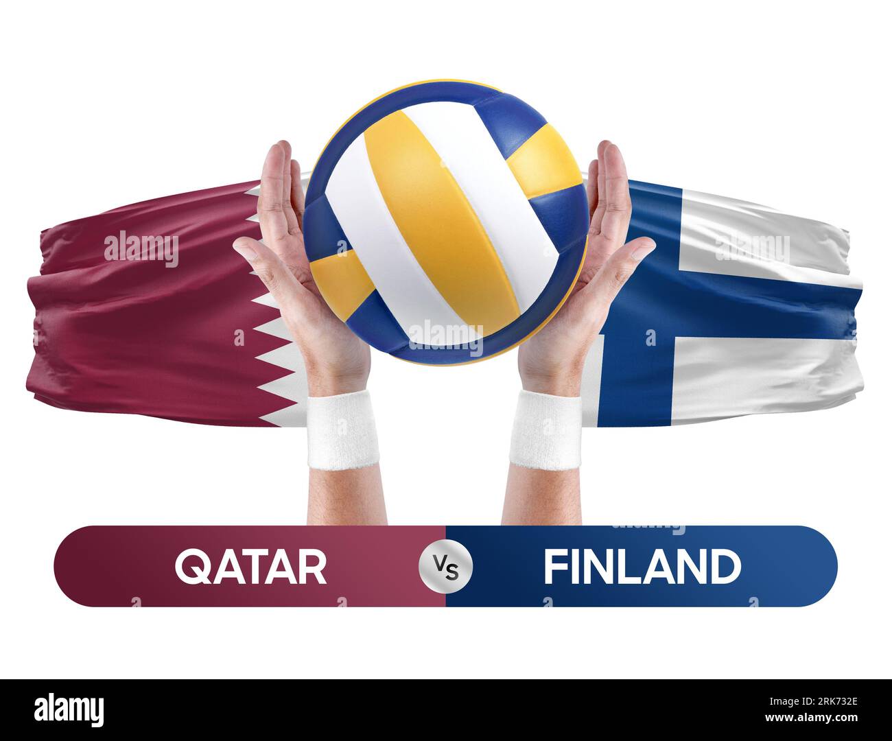 Qatar vs Finland national teams volleyball volley ball match ...
