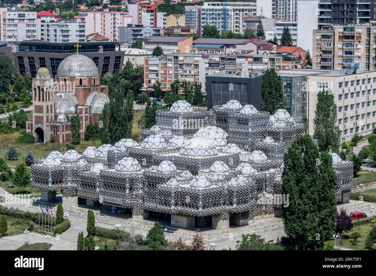 Details of National Library of Kosovo, in Pristina, built in Brutalist ...