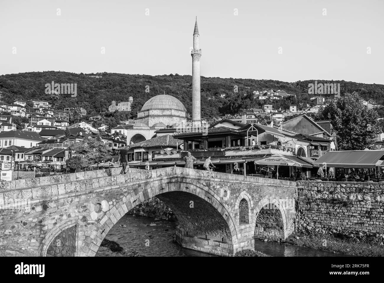 Sinan Pasha Mosque and stone bridge, landmarks in the city of Prizren ...