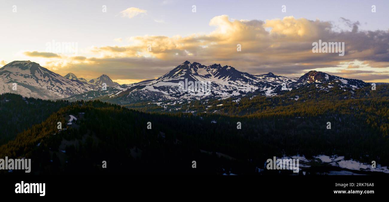 The majestic landscape of a Broken Top mountain in Central Oregon at ...