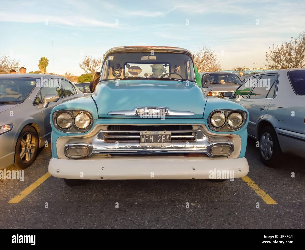 Old light blue utility 1958 Chevrolet Viking 60 pickup truck Task Force ...