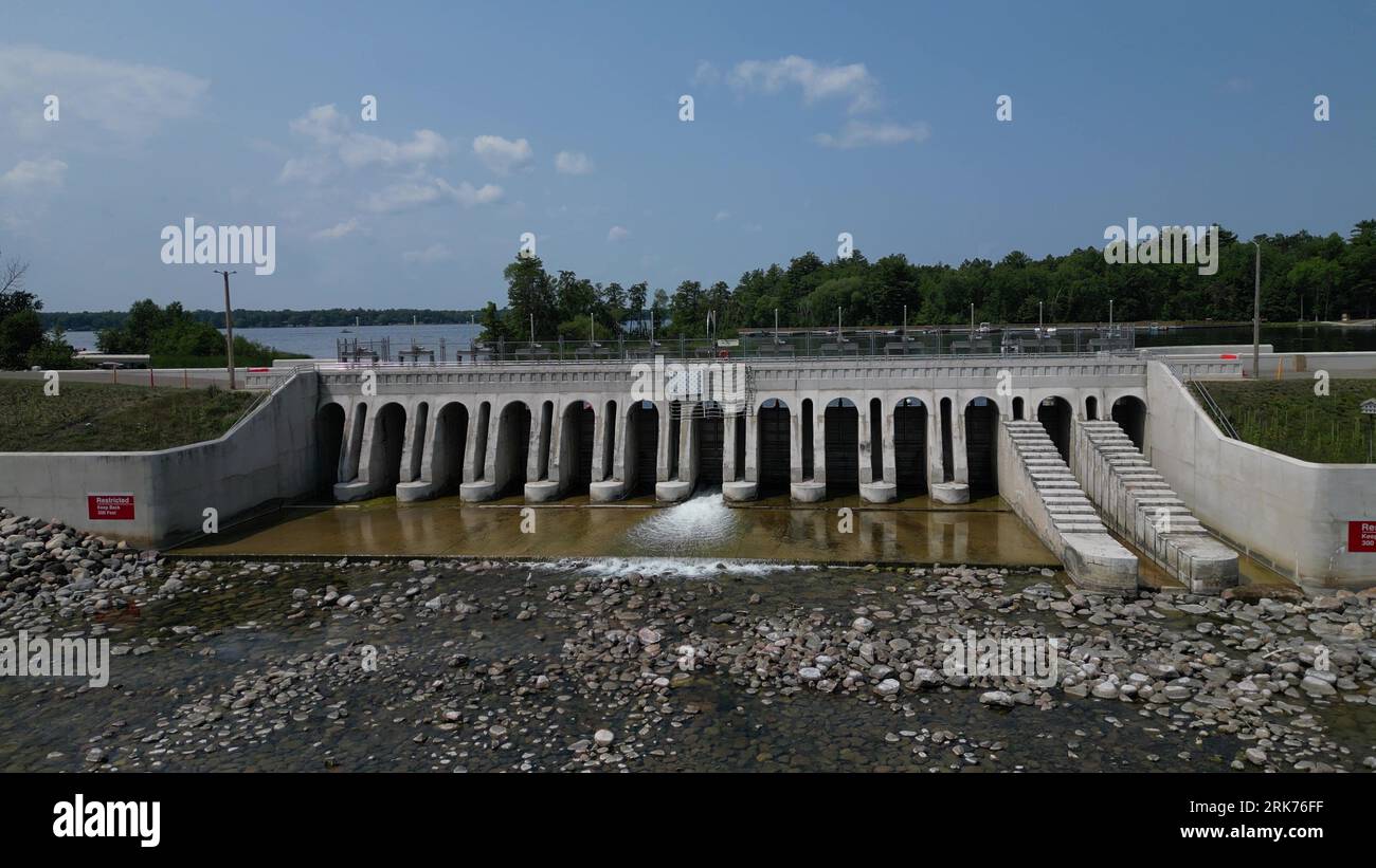 An aerial view of Pine River dam in Minnesota Stock Photo - Alamy