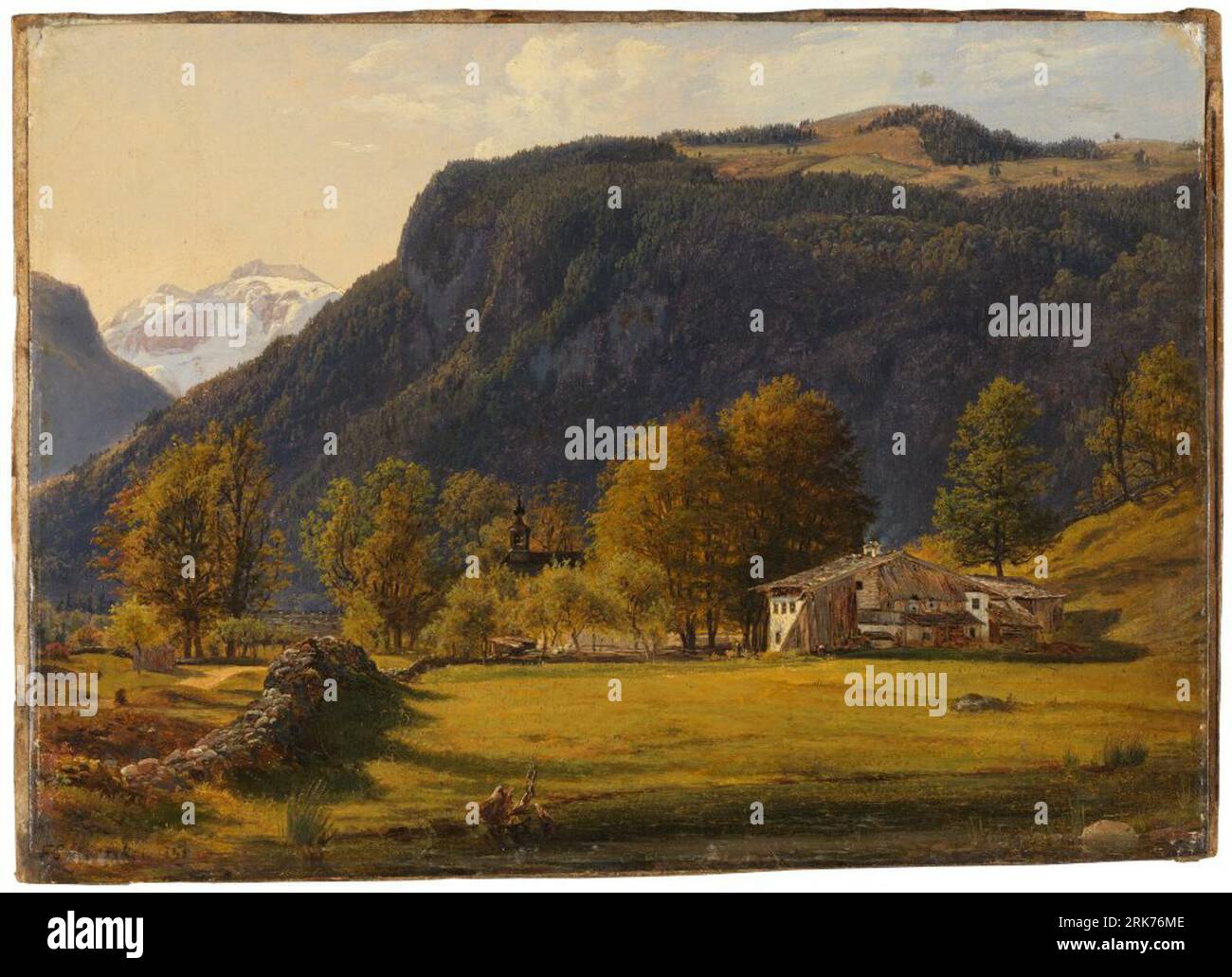 Tyrolean Landscape 1843 by F.C. Kiærskou Stock Photo - Alamy