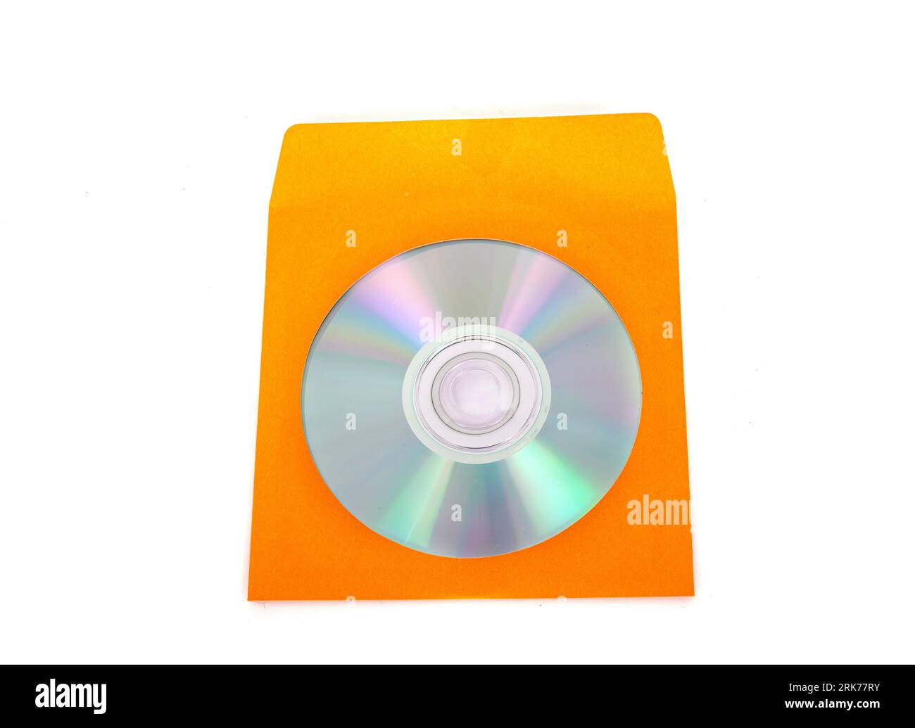 compact disk and envelope in front of white background Stock Photo - Alamy