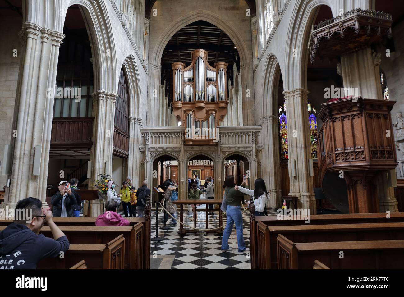 the view inside the University Church of St Mary, Oxford, UK Stock ...