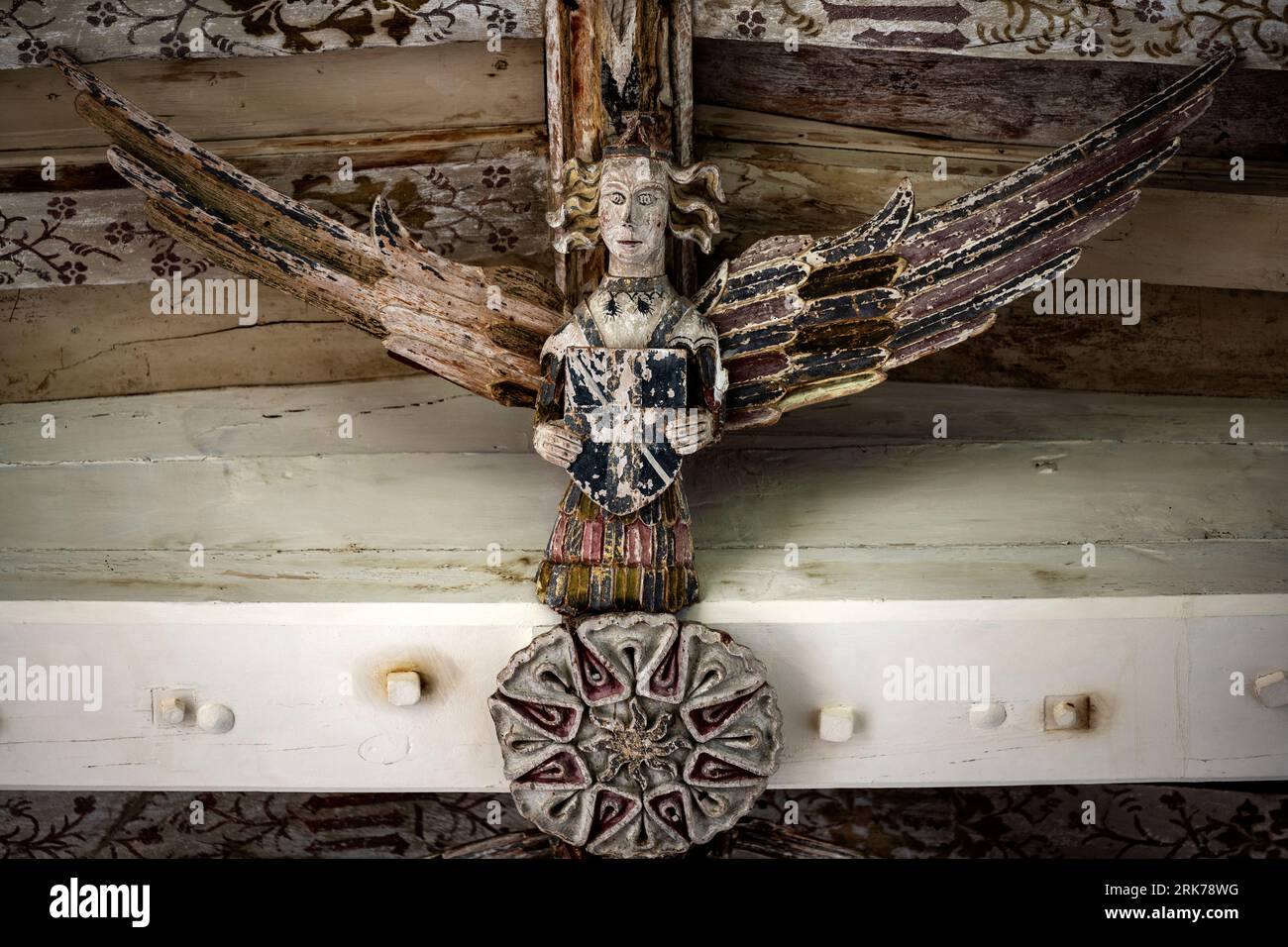Wooden church roof angels hi-res stock photography and images - Alamy
