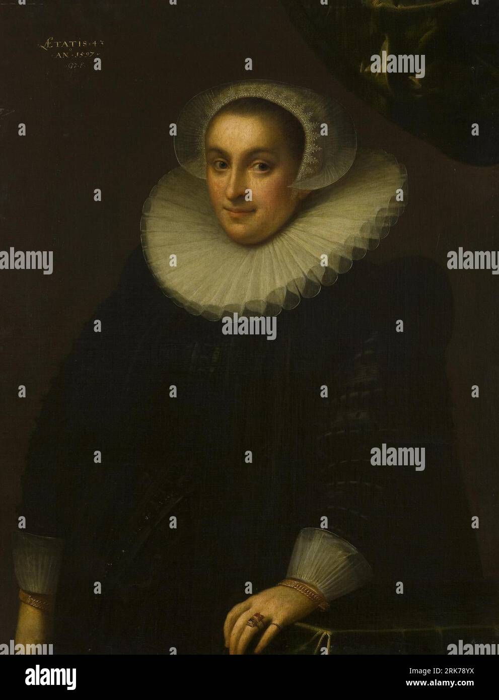 Portrait of Cornelia Bot, wife of Gottfried Houtappel 1597 by Gortzius Geldorp Stock Photo - Alamy