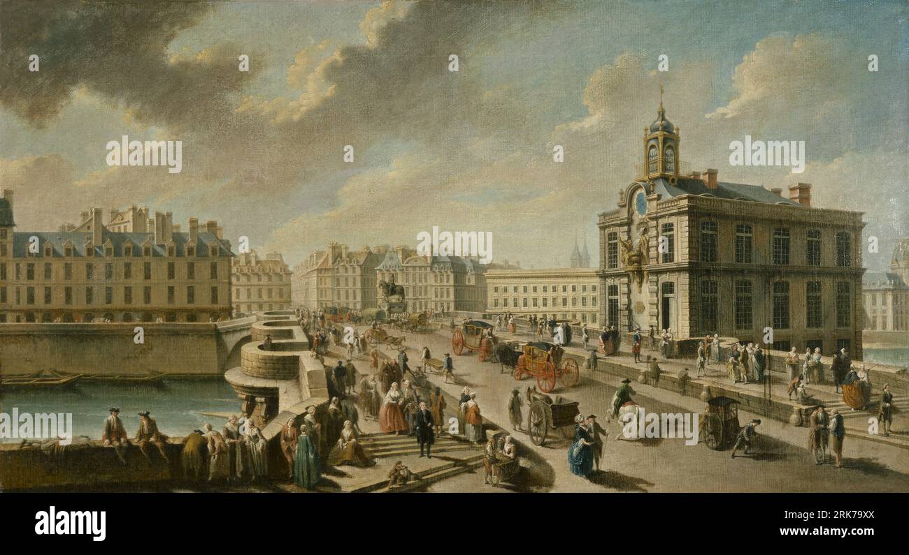 Le Pont-Neuf et la Pompe de la Samaritaine, vus du quai de la ...