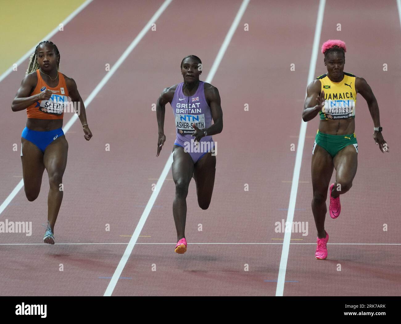 N'Ketia SEEDO of NED , Dina ASHER-SMITH of GBR and Natasha MORRISON of ...