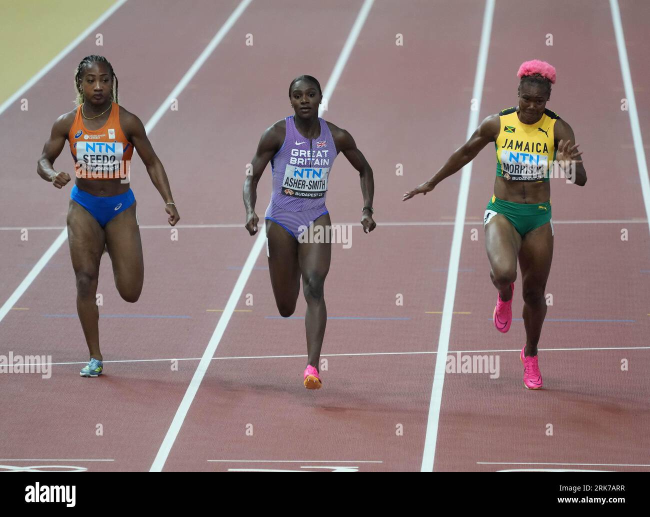 N'Ketia SEEDO of NED , Dina ASHER-SMITH of GBR and Natasha MORRISON of ...