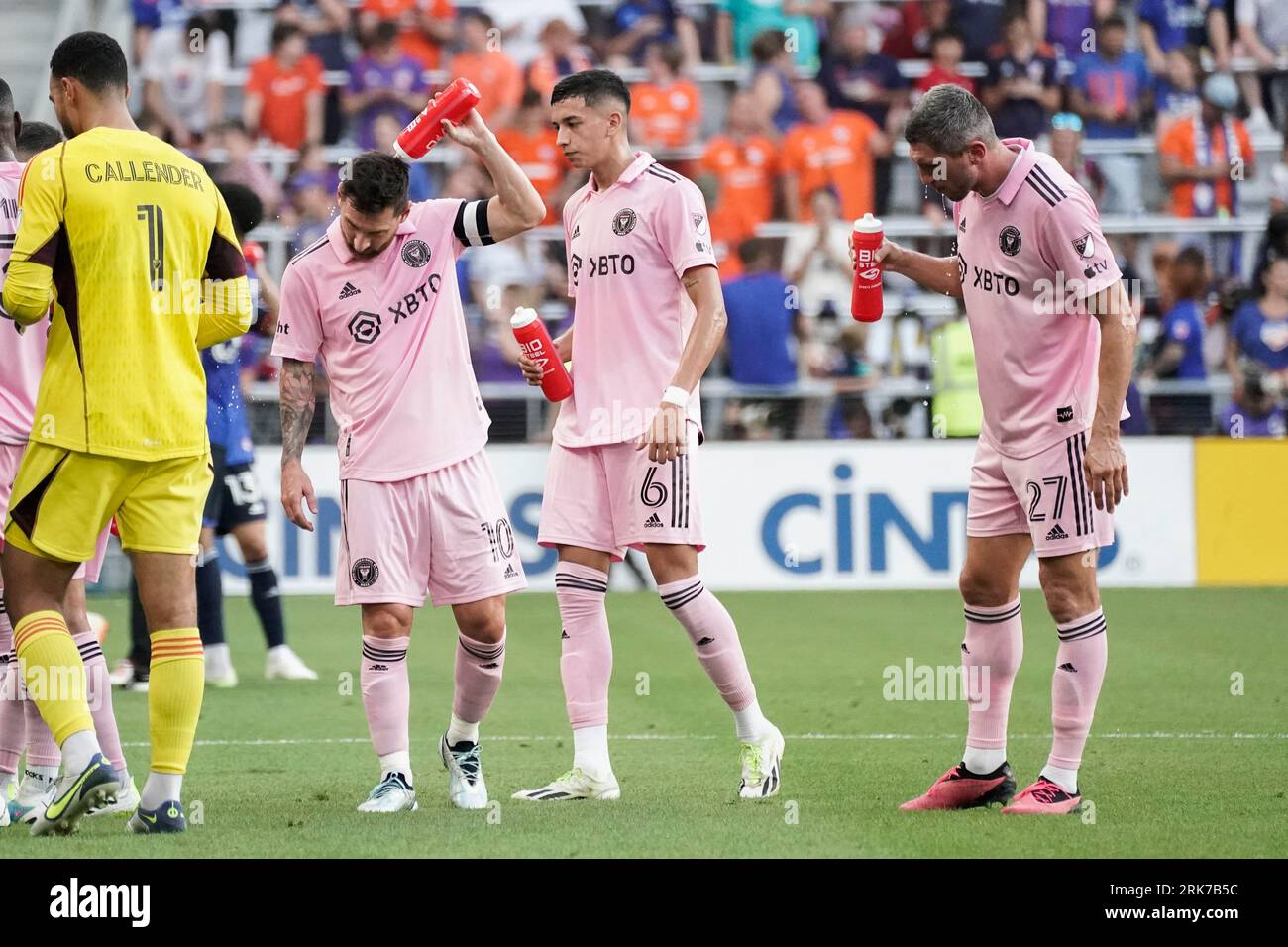 From left, Inter Miami players Drake Callender, Lionel Messi, Tomas ...