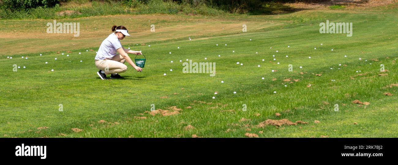 Female golfer driving range hi-res stock photography and images - Alamy