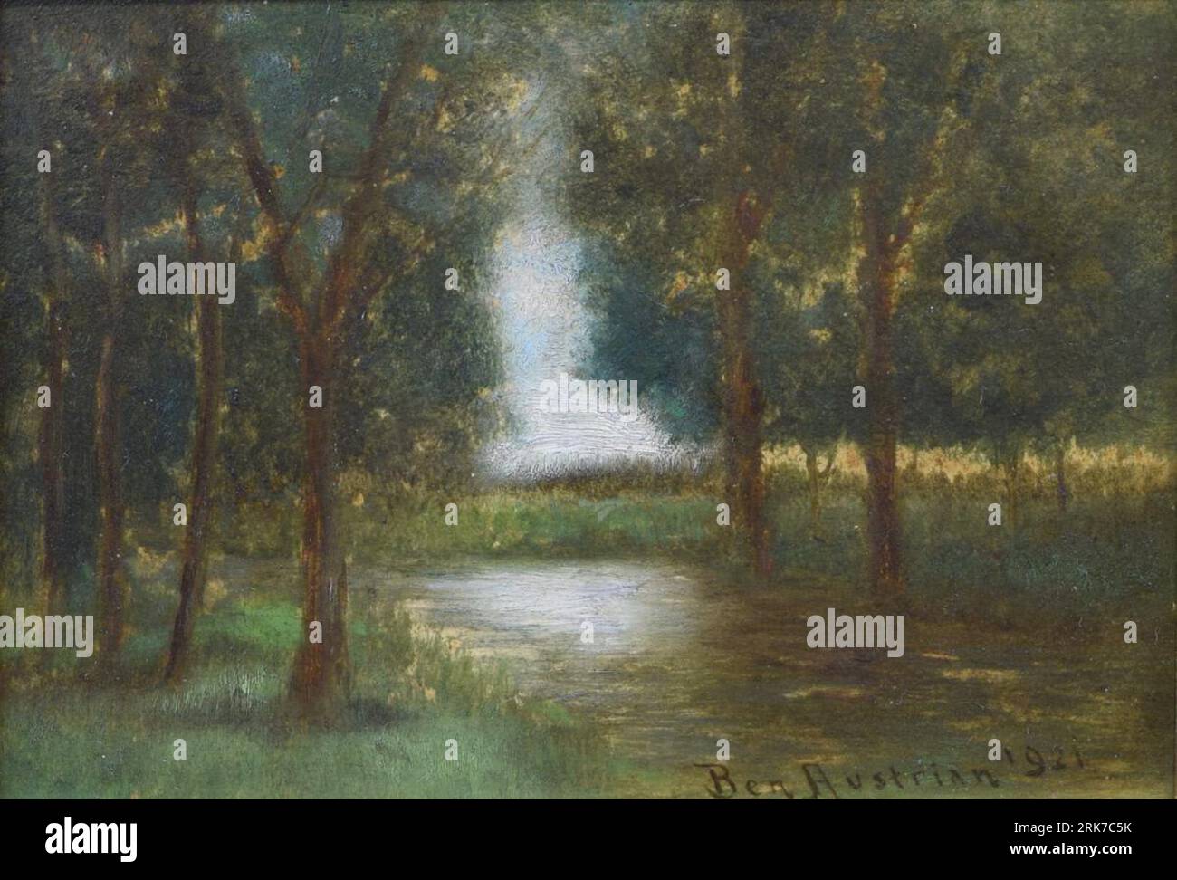 Landscape - Trees by a Stream 1921 by Ben Austrian Stock Photo - Alamy