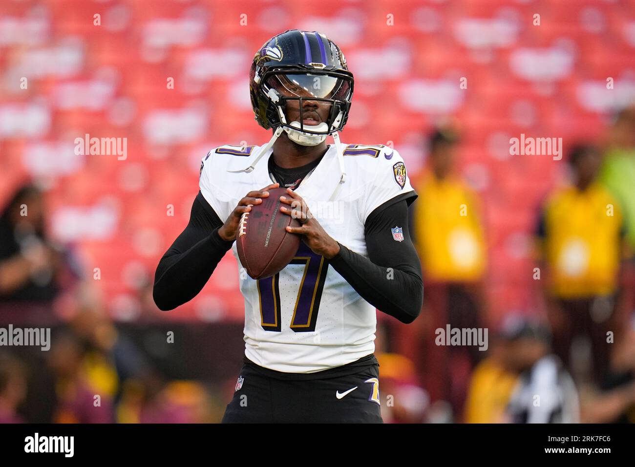 Baltimore Ravens quarterback Josh Johnson works out prior to an NFL ...