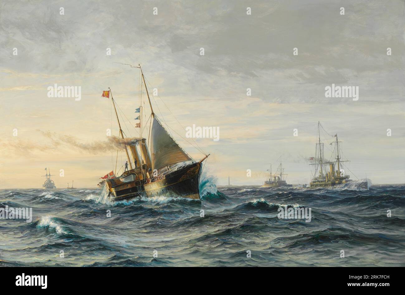 The Danish Royal yacht Dannebrog in the Skagerrak on November 25, 1905 ...
