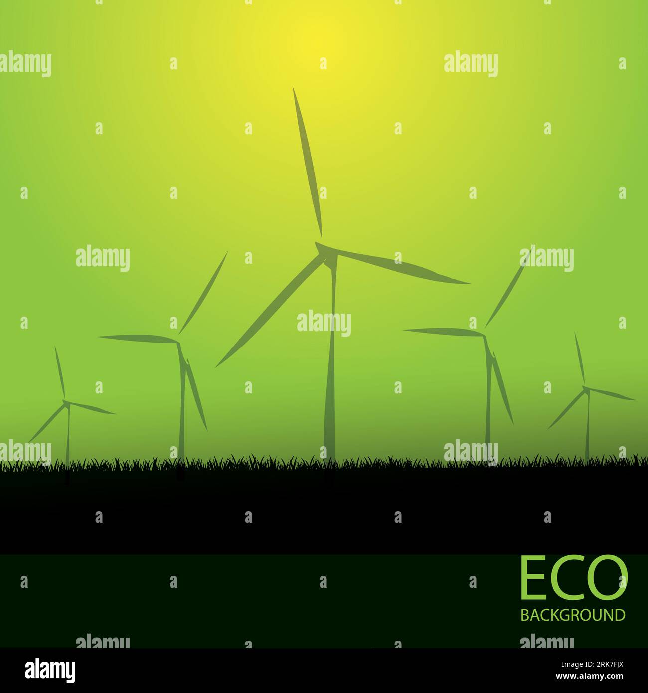 Windmill on meadow sunrise Stock Vector Images - Alamy