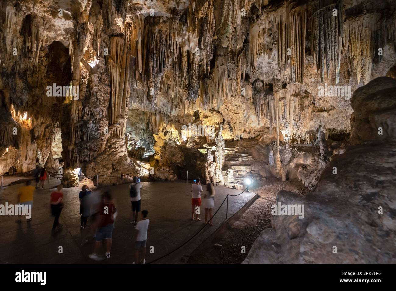 Magnificent view of the caves of Nerja, Andalusia, Spain. Inside we can see caverns with ...