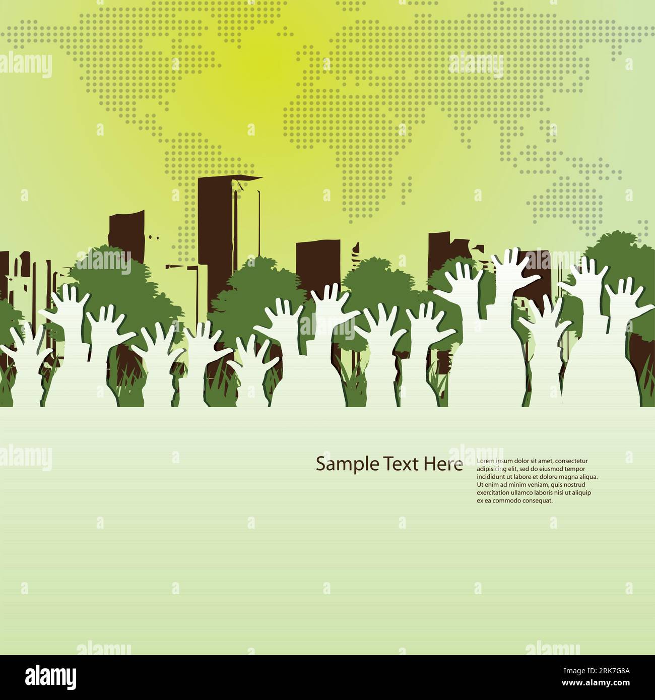 People Reaching for an Environmentally Friendly World - Colorful ...