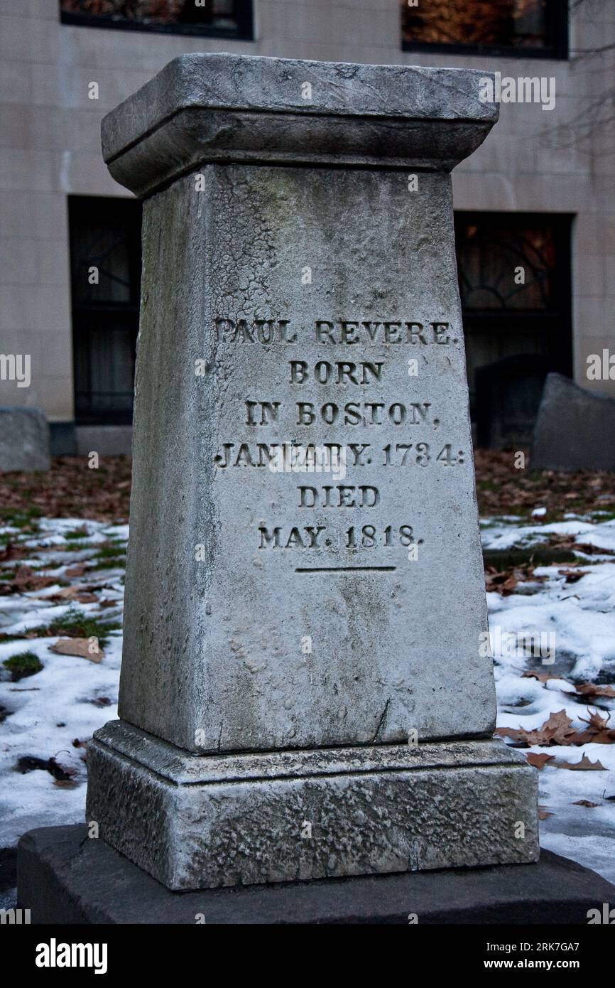 Grave site of Paul Revere in Boston Stock Photo - Alamy