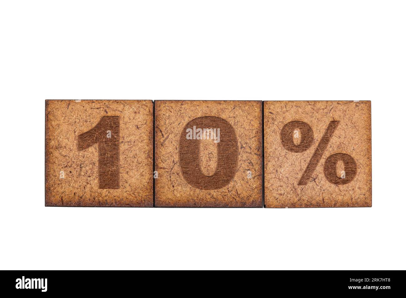 Number And Signs On Wooden Square Tiles On White Background; Number Ten ...