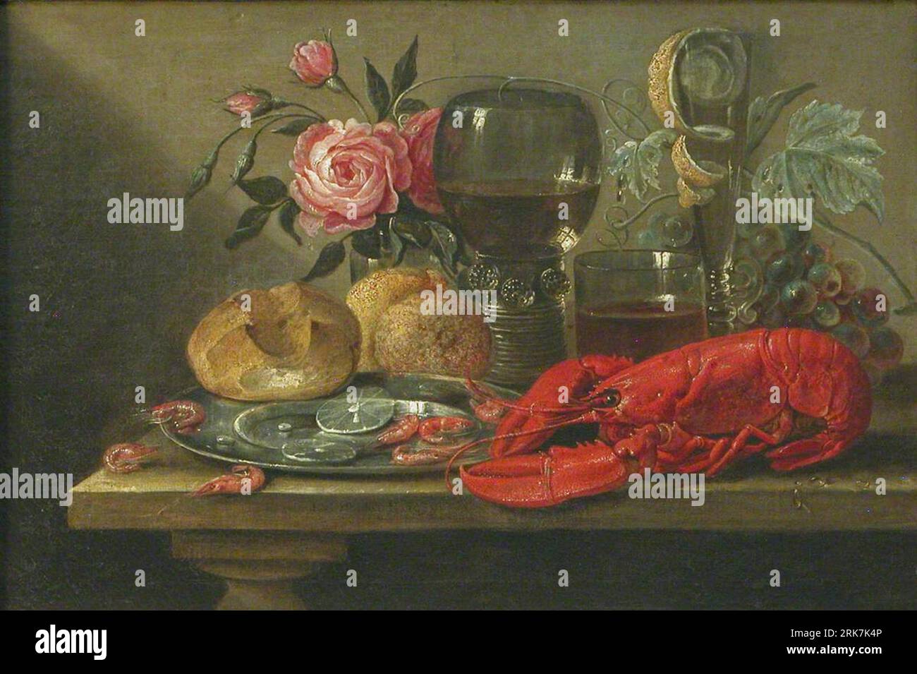 A Still Life with Lobster 1675 by Jan van den Hecke Stock Photo - Alamy