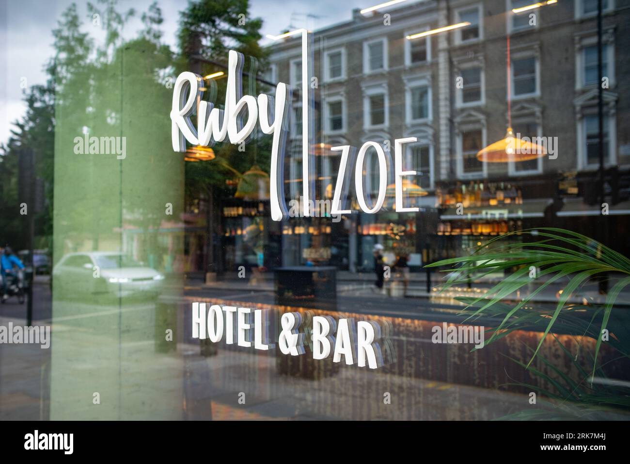 LONDON- JULY 3, 2023: Ruby Zoe Hotel and bar on Notting Hill Gate in Notting Hill W11 Stock ...