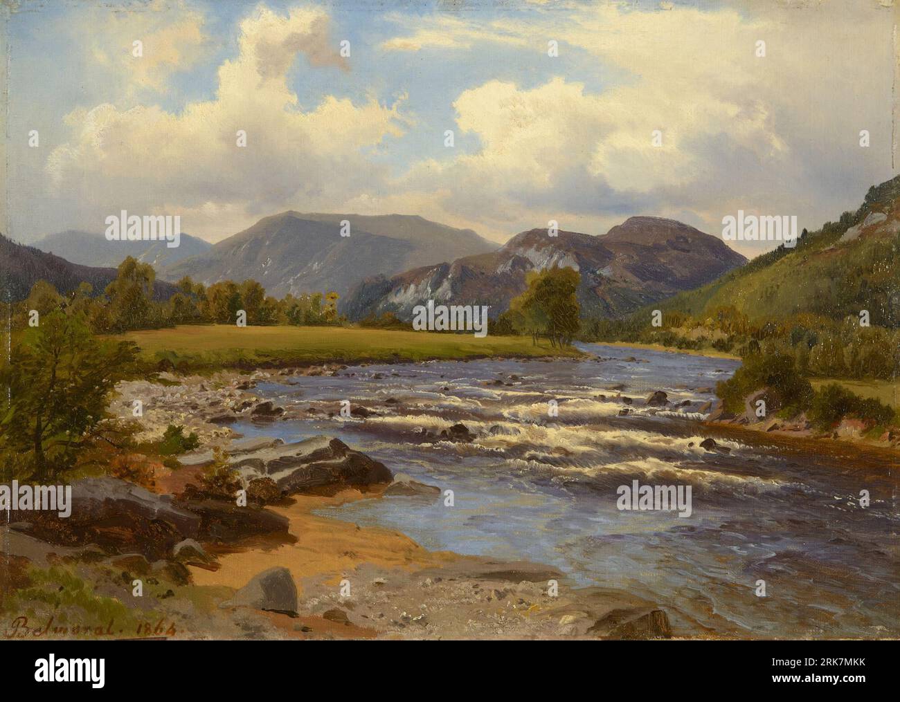 A View on the Dee 1864 by August Becker Stock Photo - Alamy