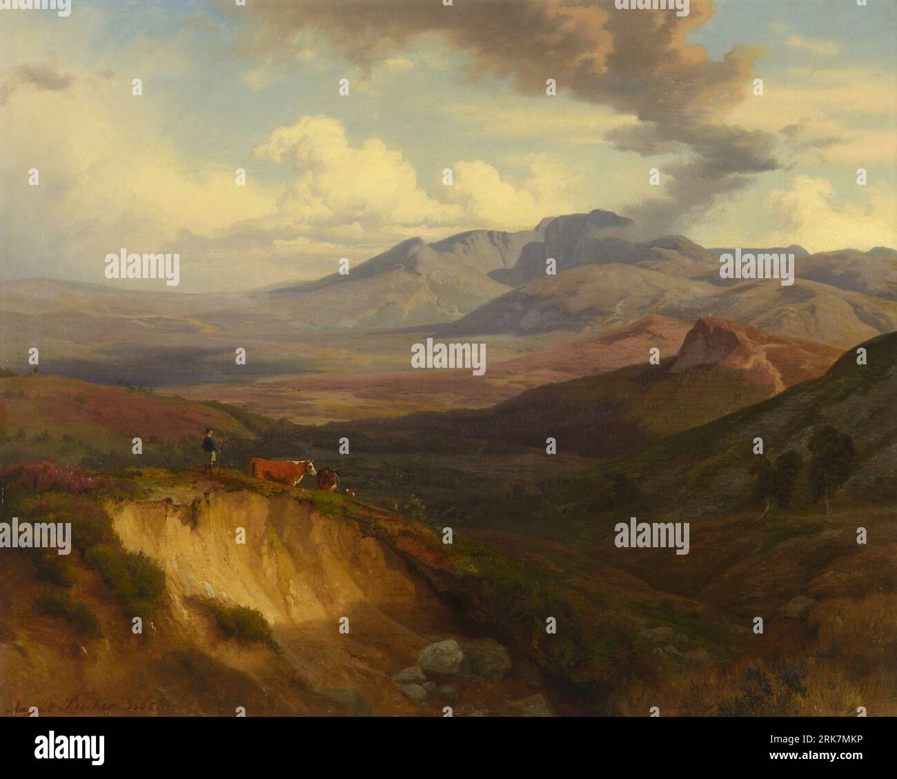 Glen Gelder and Lochnagar 1865 by August Becker Stock Photo - Alamy