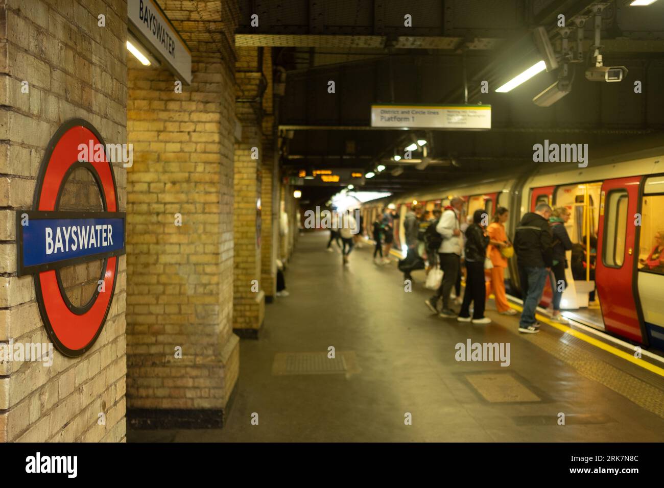 LONDON- JULY 3, 2023: Bayswater Underground Station on Queensway Road ...