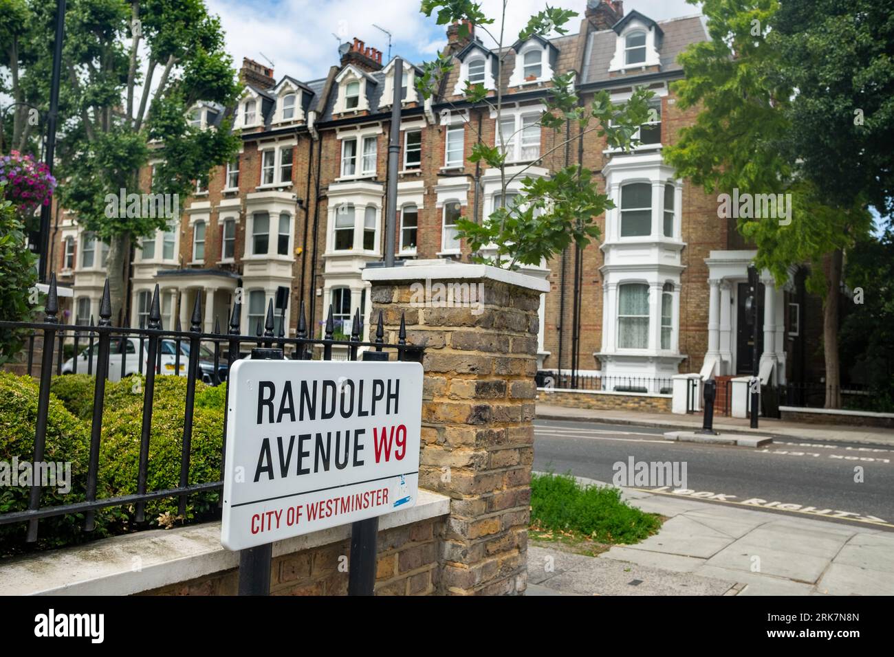 LONDON- JULY 6, 2023: Randolph Avenue W9 - a street of large houses in ...
