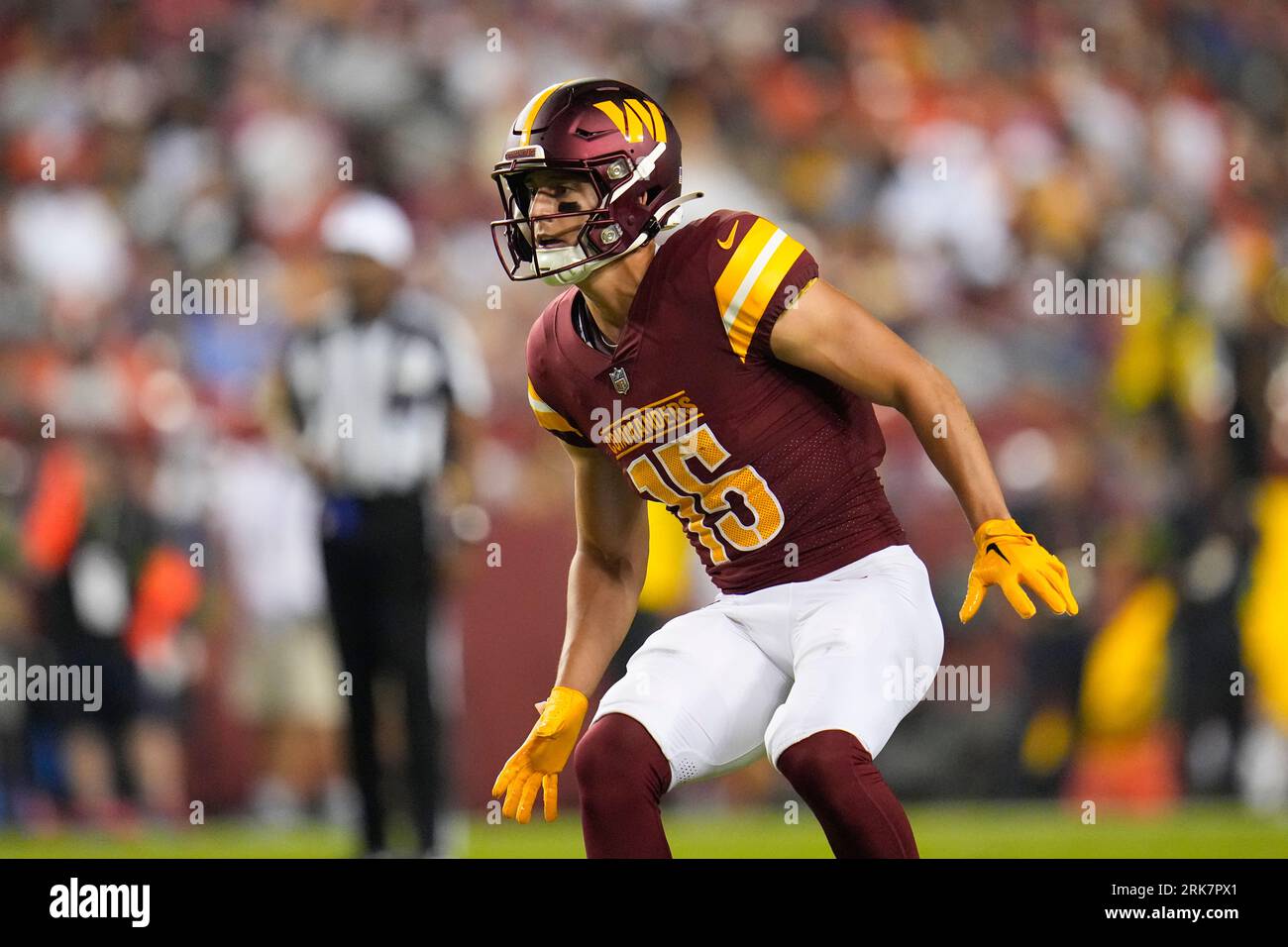 Washington Commanders wide receiver Dax Milne runs a route during the ...