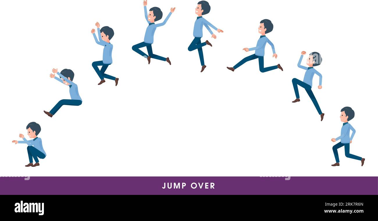 A set of dad who jump over big.It's vector art so easy to edit Stock ...