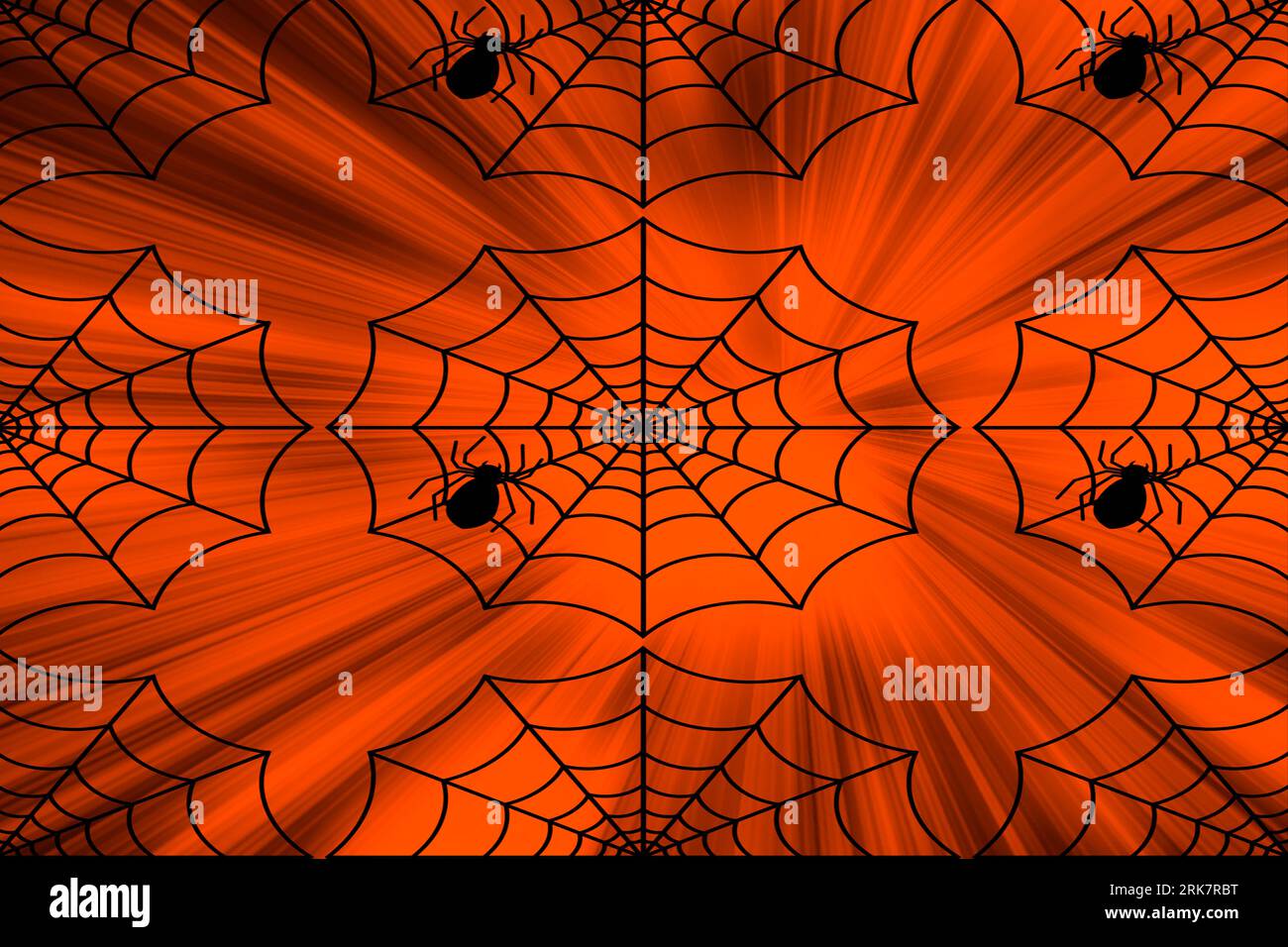 Background of spider webs and orange background. halloween concept ...