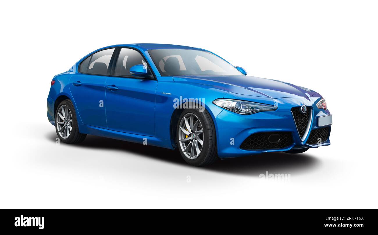 Alfa Romeo Giulia Veloce car isolated on white background Stock Photo ...