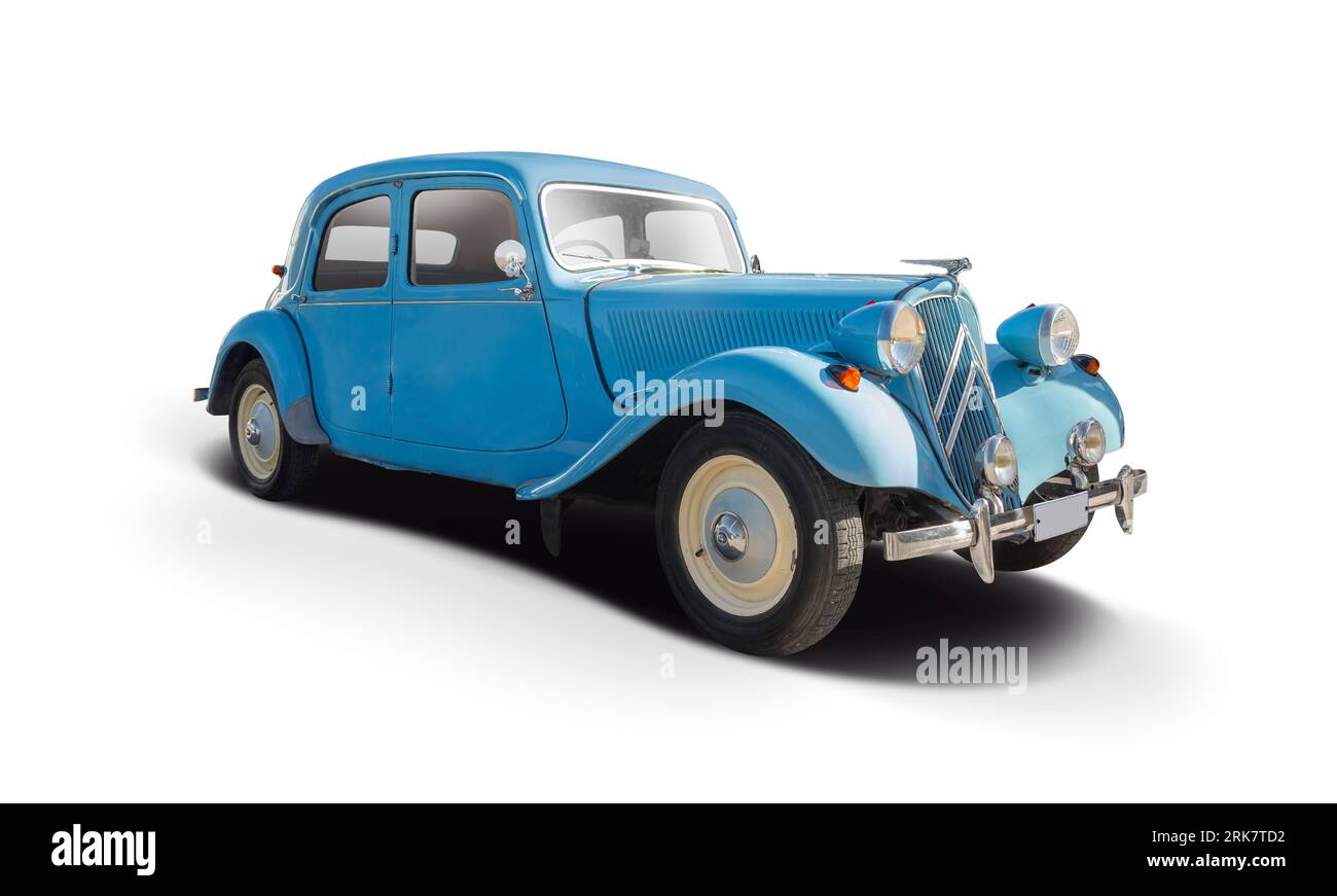Citroen Traction Avant antique car isolated on white background Stock ...