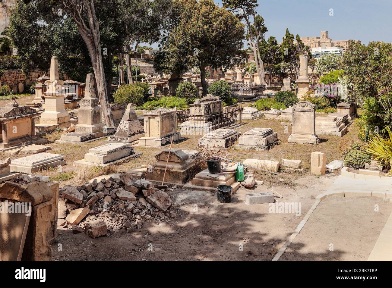 The historic Msida Bastion Garden of Repose cemetery in Msida, Malta ...