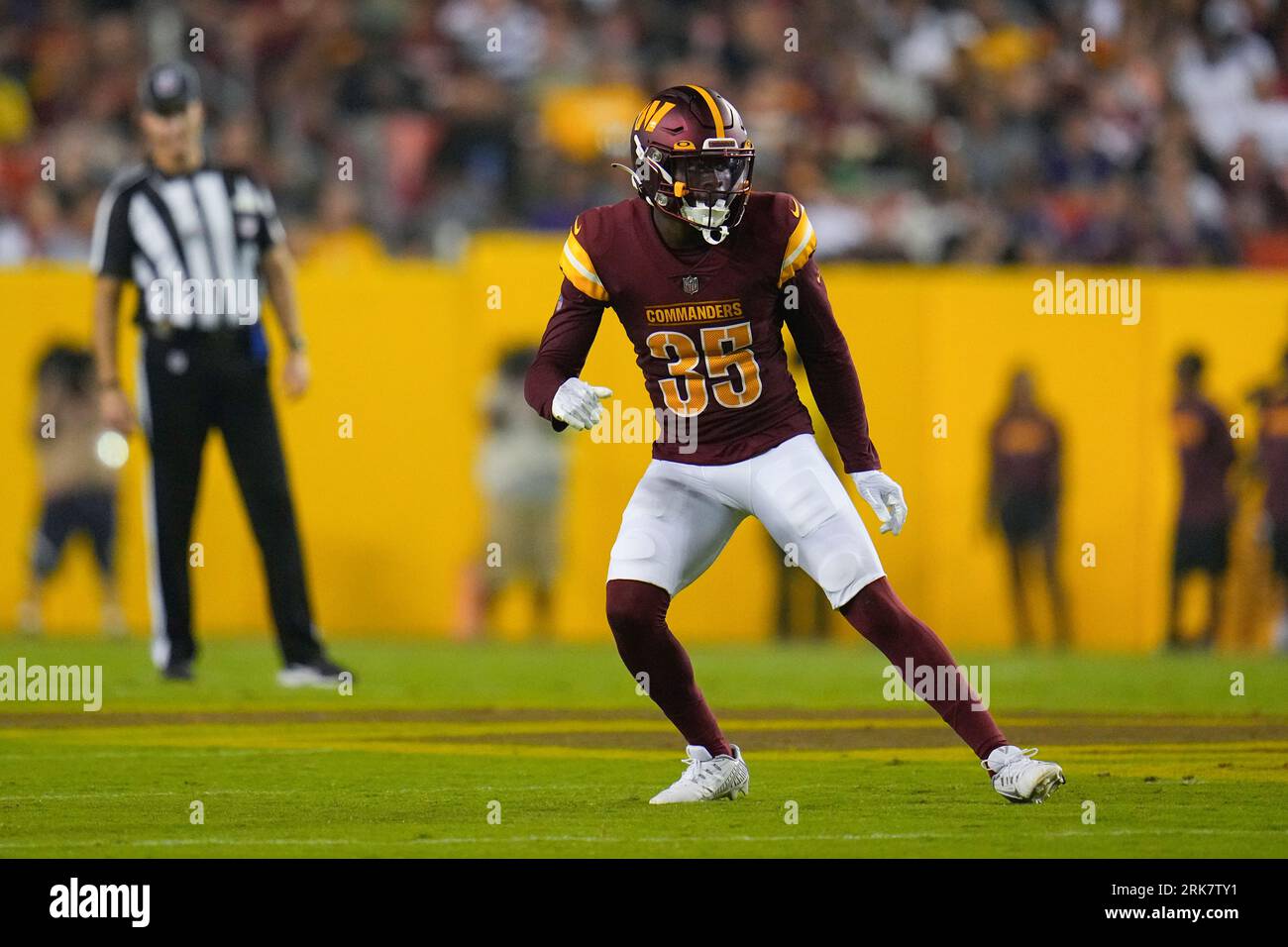 Washington Commanders safety Percy Butler drops back to cover during ...