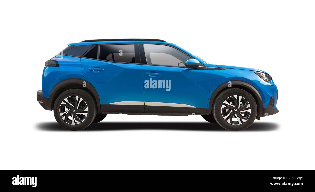 Peugeot 2008 car, side view isolated on white background Stock Photo ...
