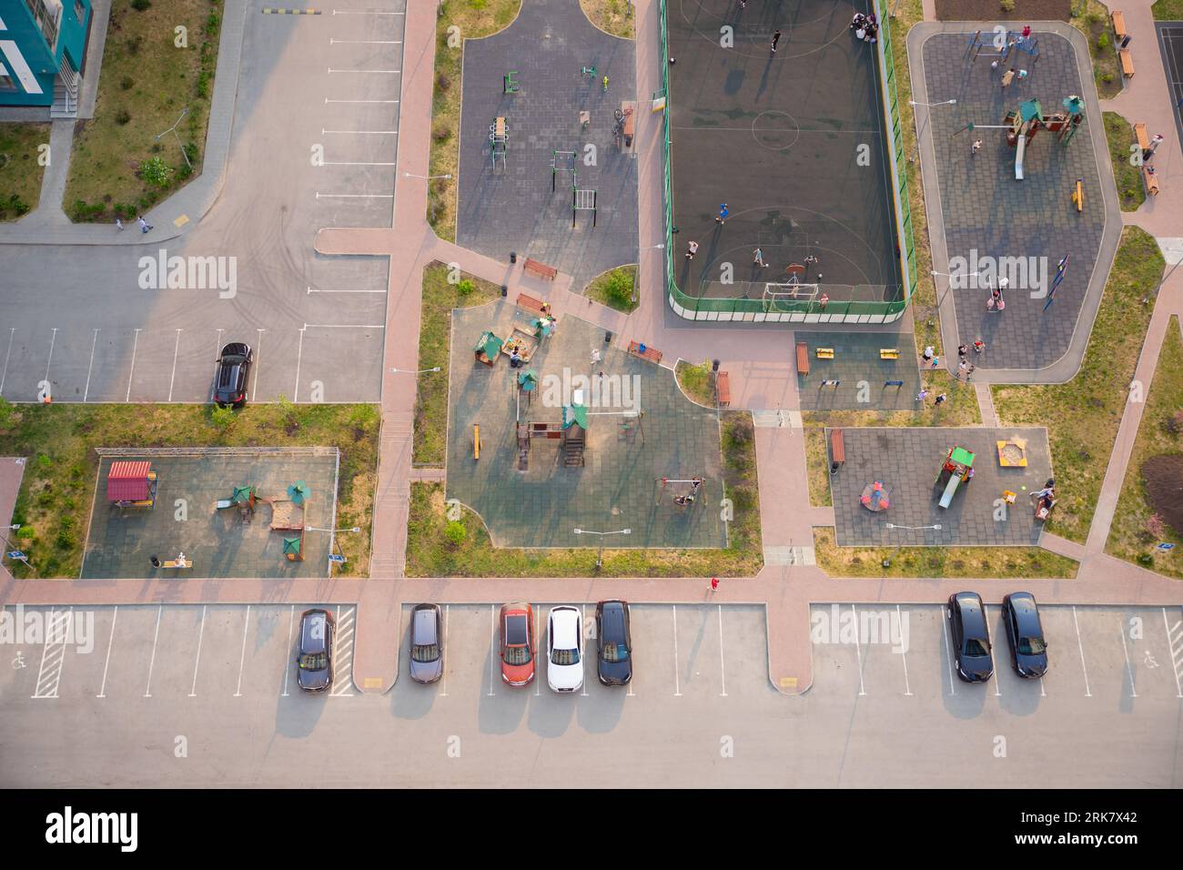 Modern apartment complex playground aerial hi-res stock photography and ...