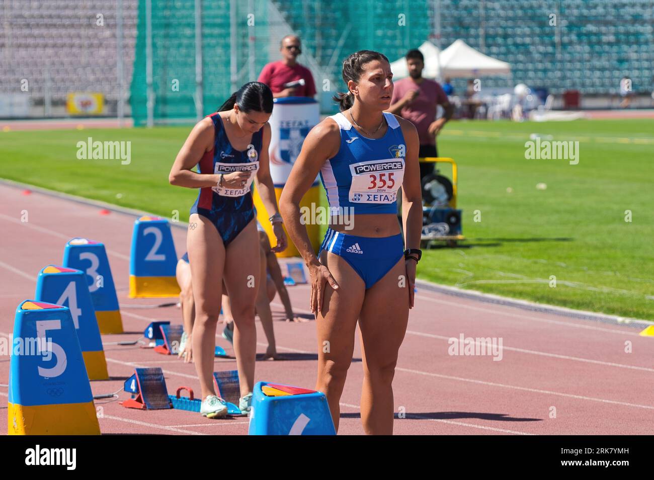 The female hurdlers show off their agility and strength at the Greek ...