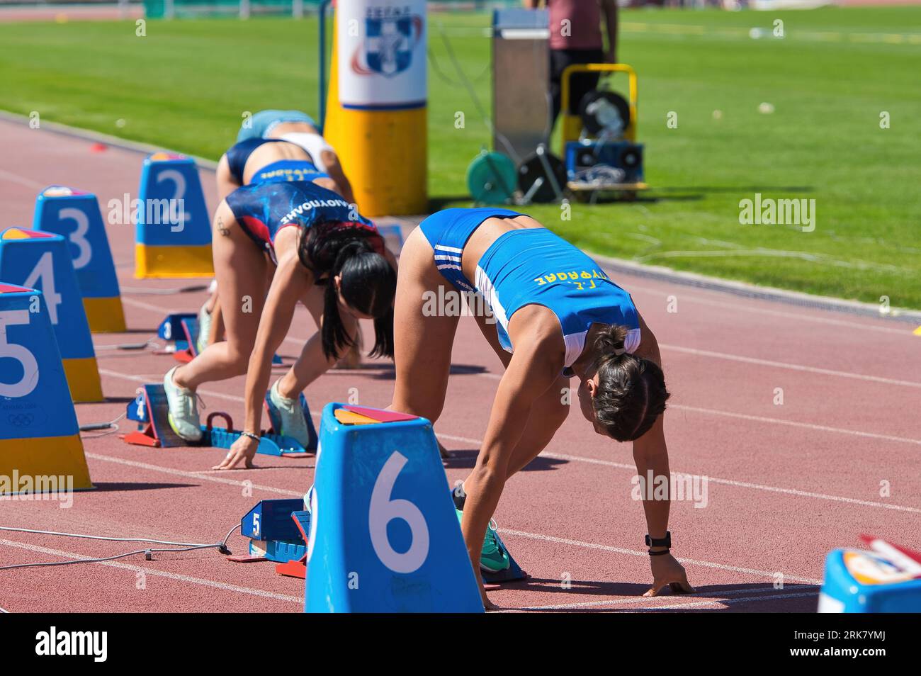 The female hurdlers show off their agility and strength at the Greek ...